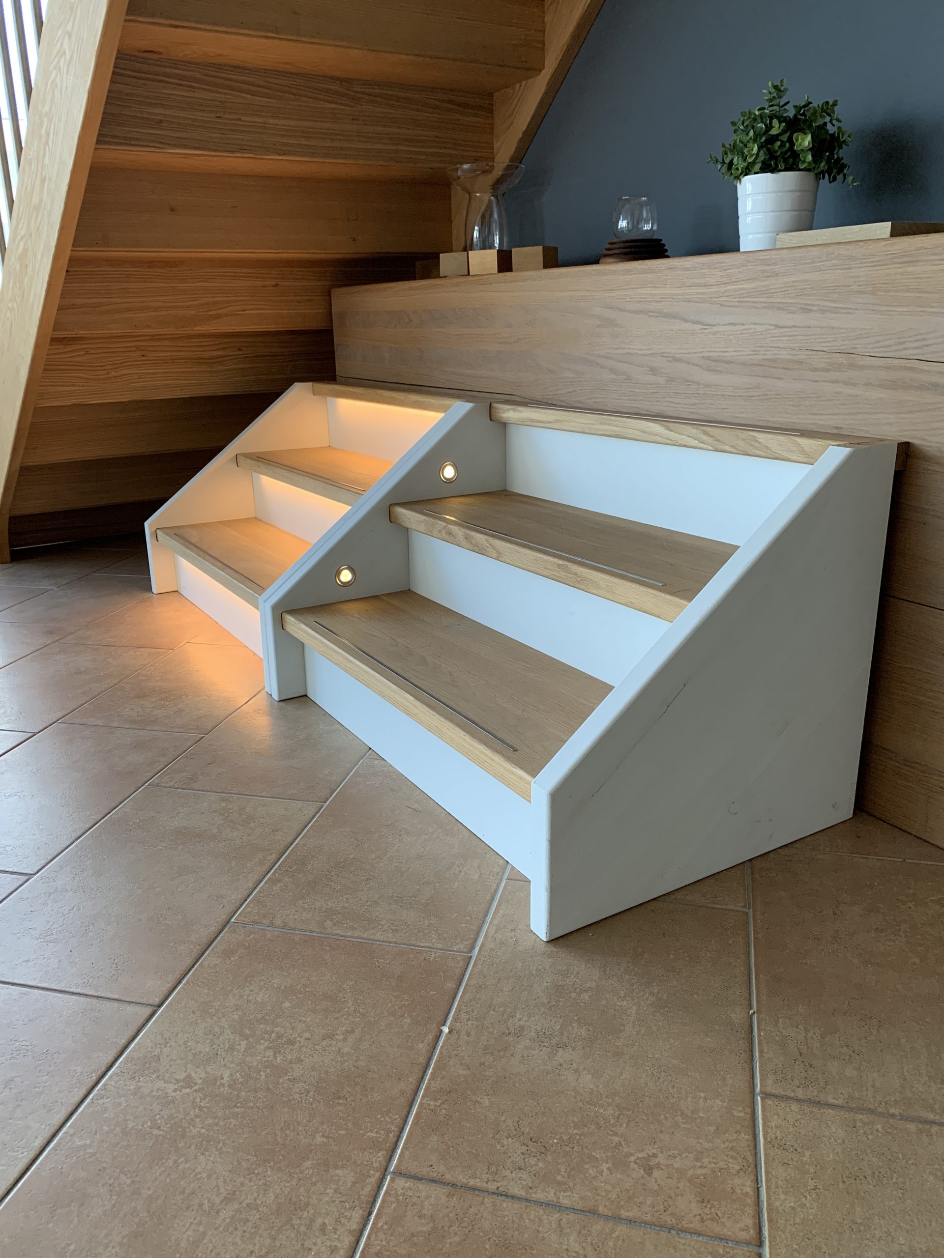 Trappen met led verlichting - Douma's Trappenfabricage